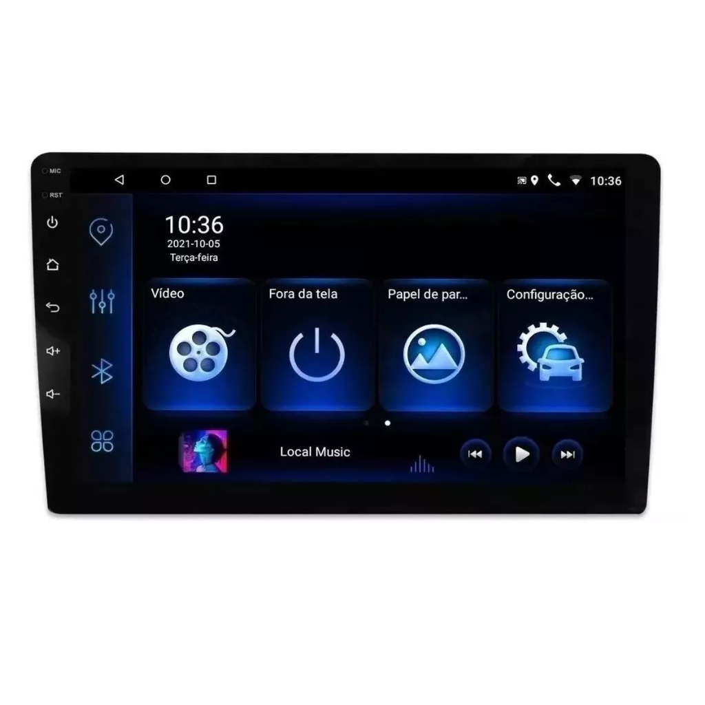 Central Multimídia Slim Lelong LE6314 10 Polegadas Android Ios Wifi Usb Bt Espelhamento ...