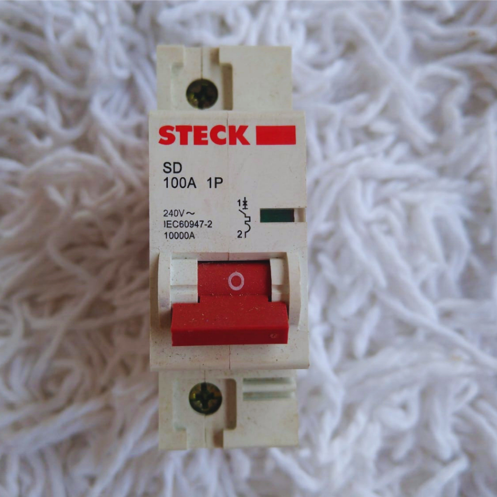 Disjuntor Unipolar Curva C 100A Steck | Shopee Brasil