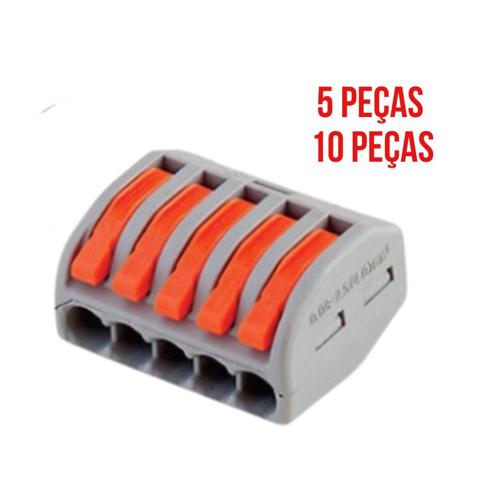 Kit Conector Emenda de Fios Borne Derivação Sem Solda 5 Vias Cinza 5 ou ...