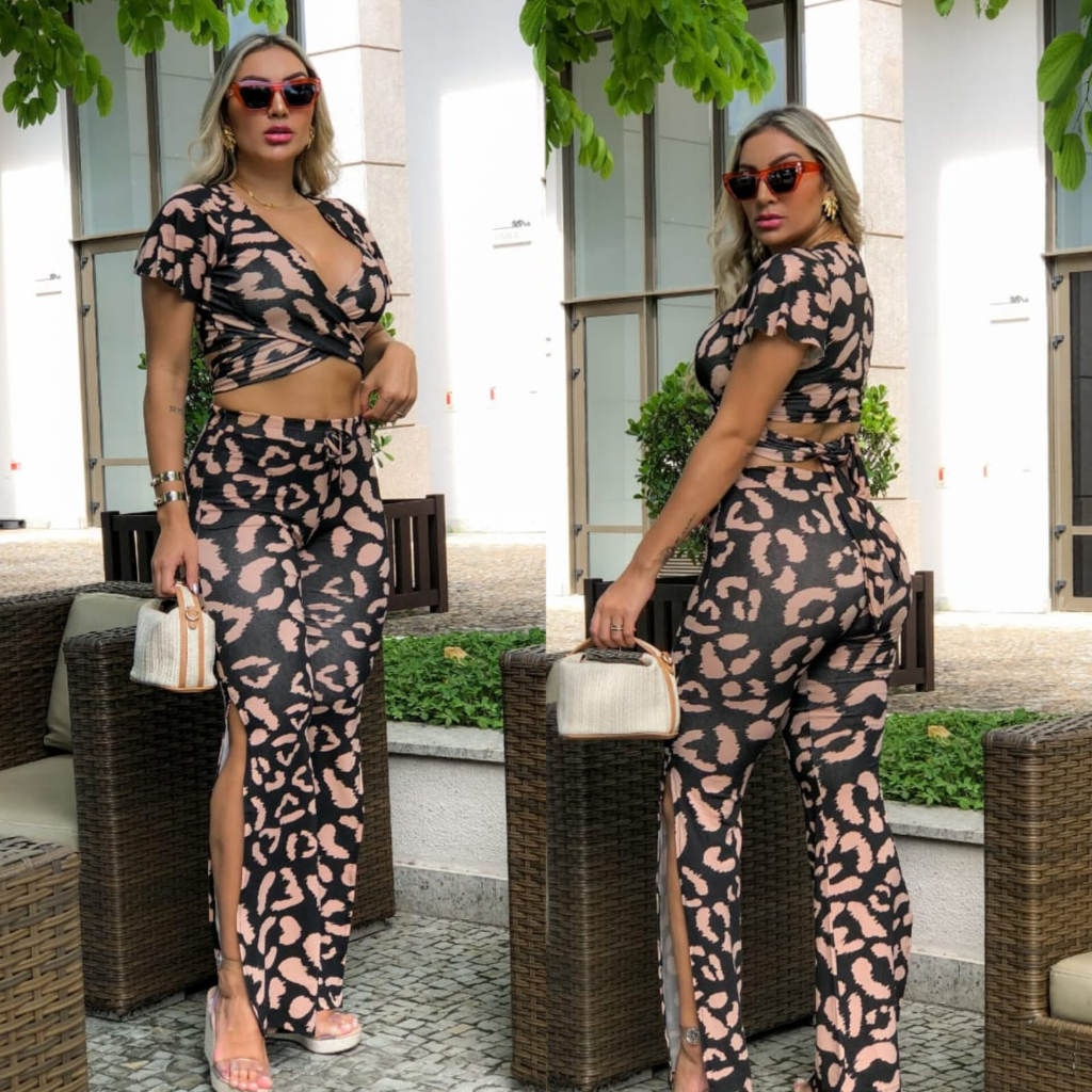 Conjunto Calça e cropped Multimarcas | Shopee Brasil