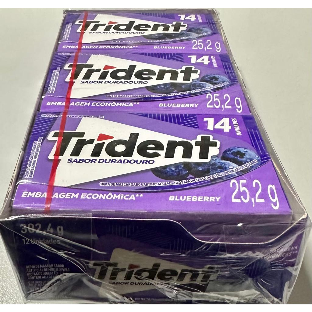 CHICLETE TRIDENT NEW 14S BLUEBERRY DP 12UN - Faz a Boa!