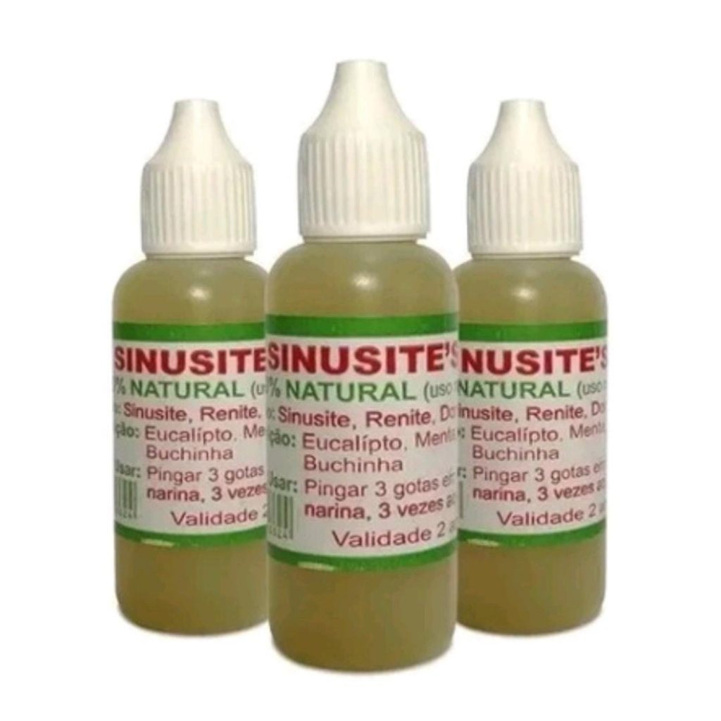 Kit 03 SINUSITE Gotas Original 100% Natural Uso Nasal 20ml | Shopee Brasil