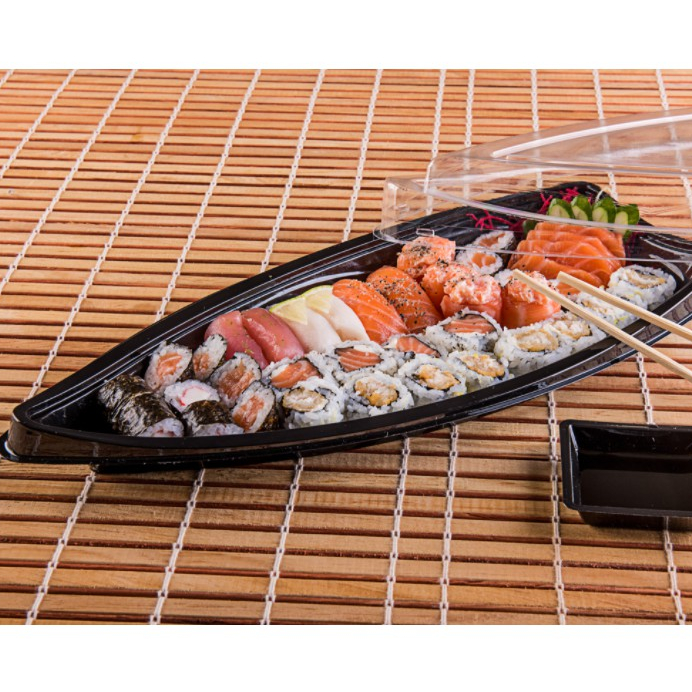 Barca Oriental C/Tampa Transparente Pacote C/5Unidades Embalagens ...