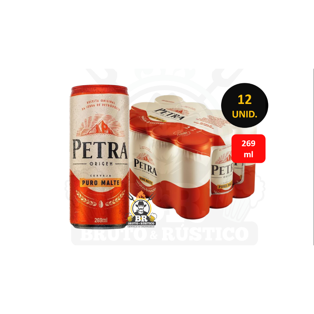 Kit 12 Cervejas Petra Puro Malte Lata 3569ml Bruto Rustico | Shopee Brasil