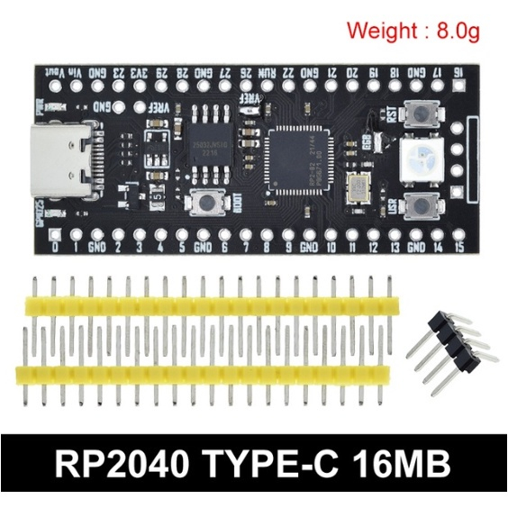 Raspberry PI Pico RP2040 Dual Core Picoboot Picomemcard Black 16MB, USB ...