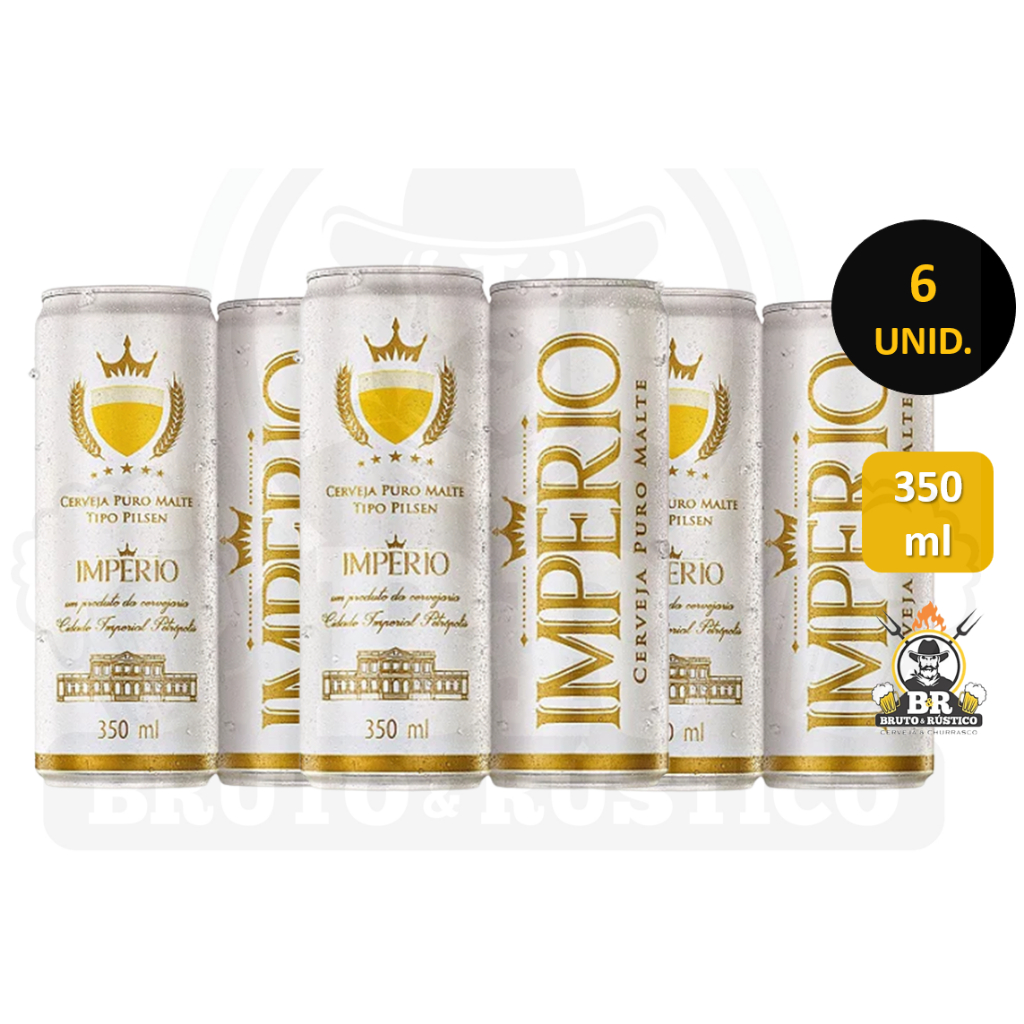 Kit 6 Cervejas Pilsen Império Lata 350ml Bruto Rustico | Shopee Brasil