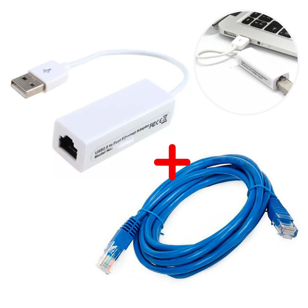 Adaptador Placa Rede Usb x Rj45 Conectar Ligar Internet Notebook Pc ...