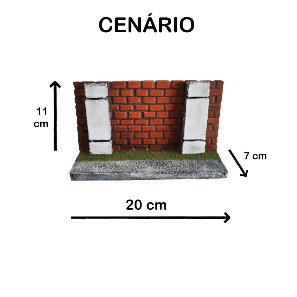 Cenário / Diorama Parede De Tijolos e Pilastras (A: 11 cm x L: 20 cm x ...