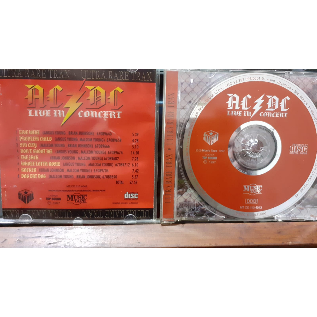 CD- AC DC- LIVE IN CONSERT- 1997- NACIONAL-ORIGINAL-RARO | Shopee Brasil