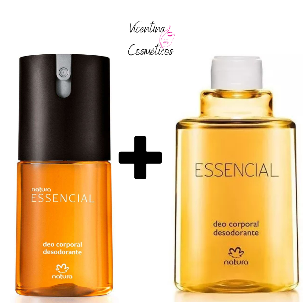 Kit Desodorante Corporal Essencial Masculino com Refil Natura 100ml (1 ...
