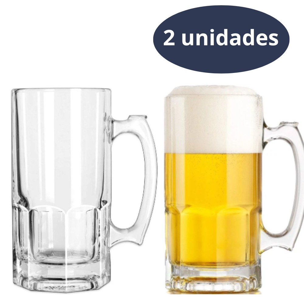 Conjunto Com 2 Canecas De Chopp Cerveja De Vidro 400 Ml | Shopee Brasil
