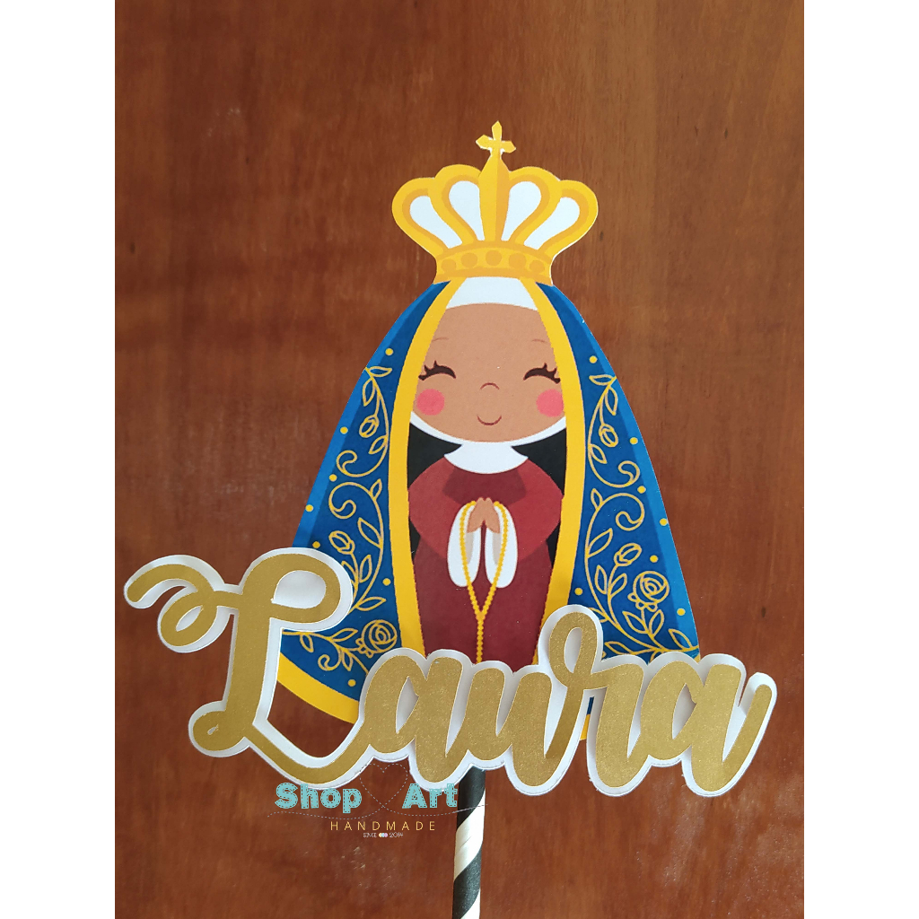 Topo de Bolo Santa Topper Nossa Senhora Aniversário Enfeite Evento ...