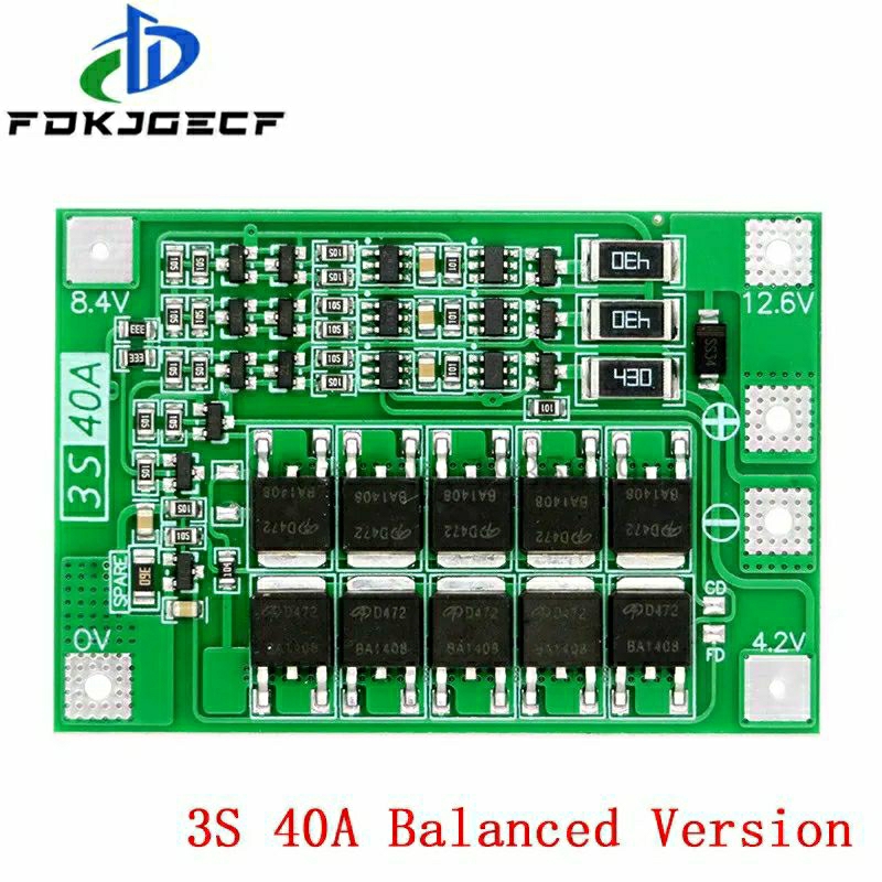 bms 3 s 12 volts 40 a balanceamento bateria litio | Shopee Brasil