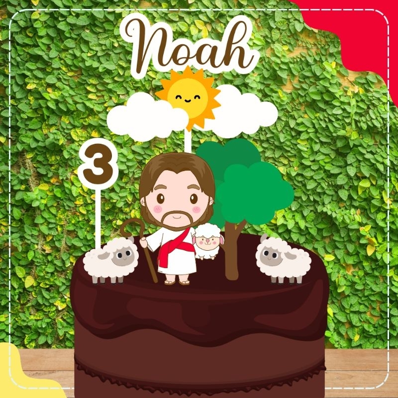 Topo de bolo tema - Jesus | Shopee Brasil