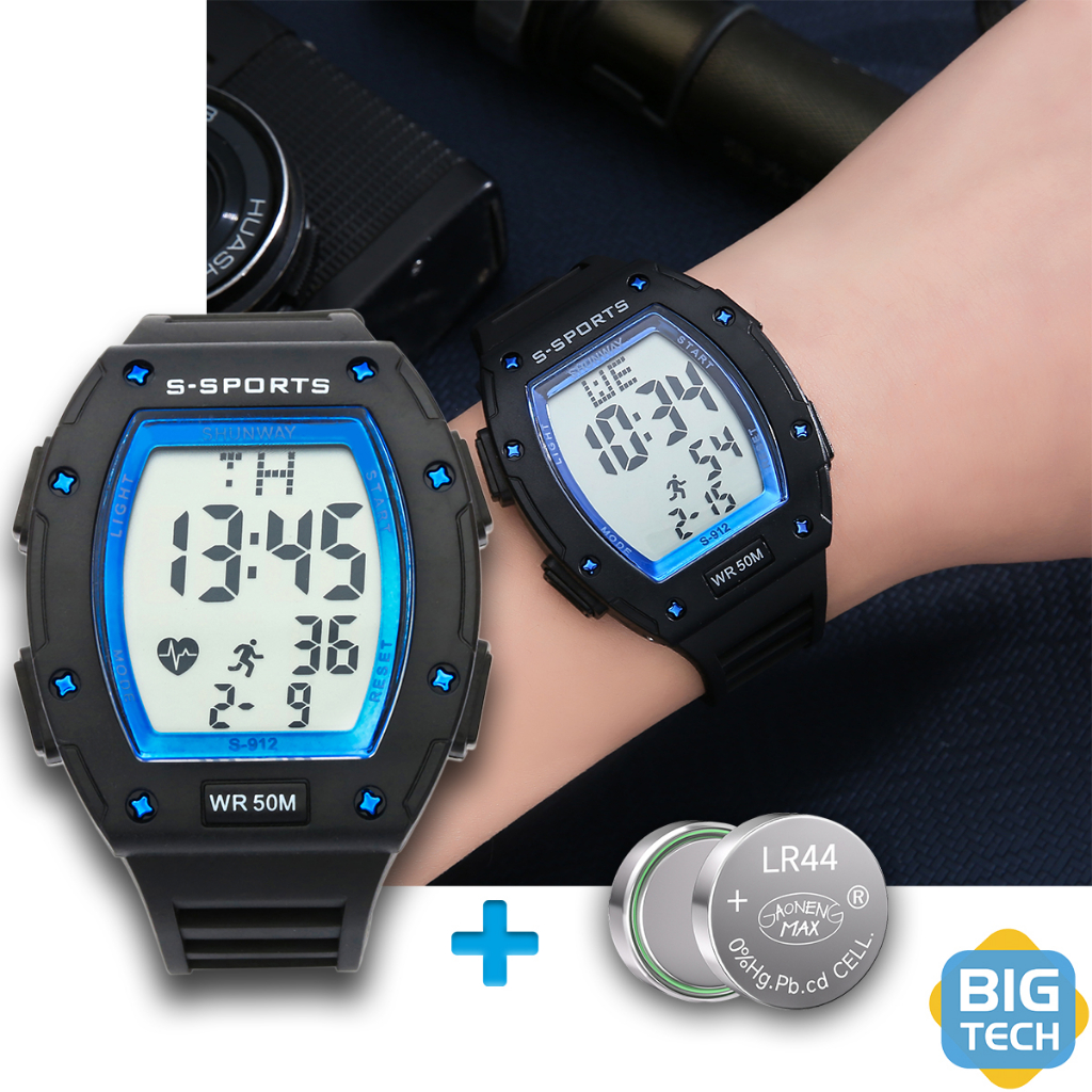 Relógio Masculino Digital De Pulso À Prova D 'Água Eletrônico Esportivo Luminoso Multifuncional ...