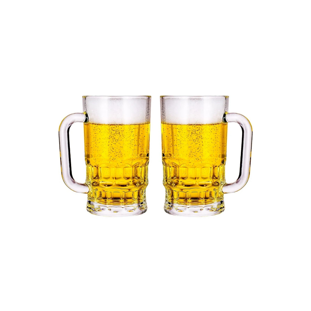 Kit 2 Canecas de Chopp Cerveja De Vidro 360 ML | Shopee Brasil