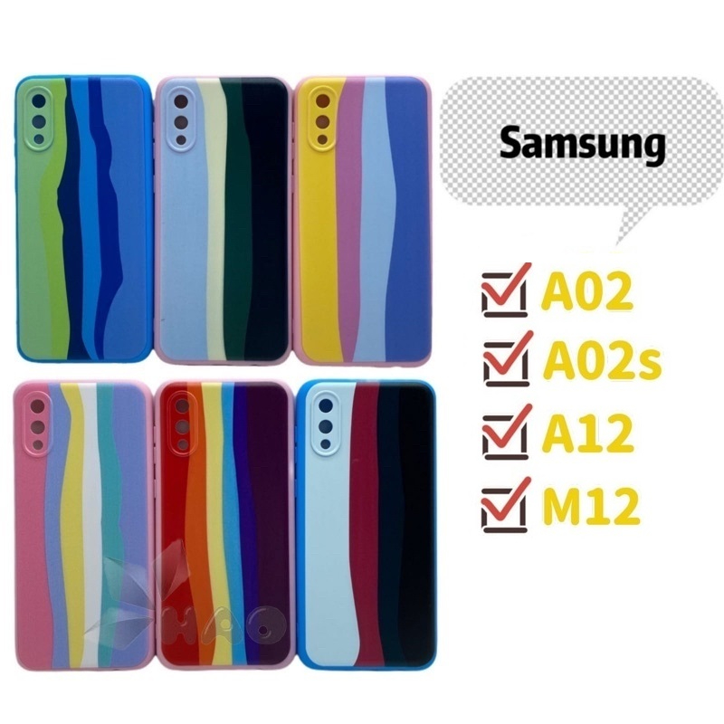Capa Capinha Colorido Samsung Galaxy A02 M02 A02s A12 M12 Case Silicone ...