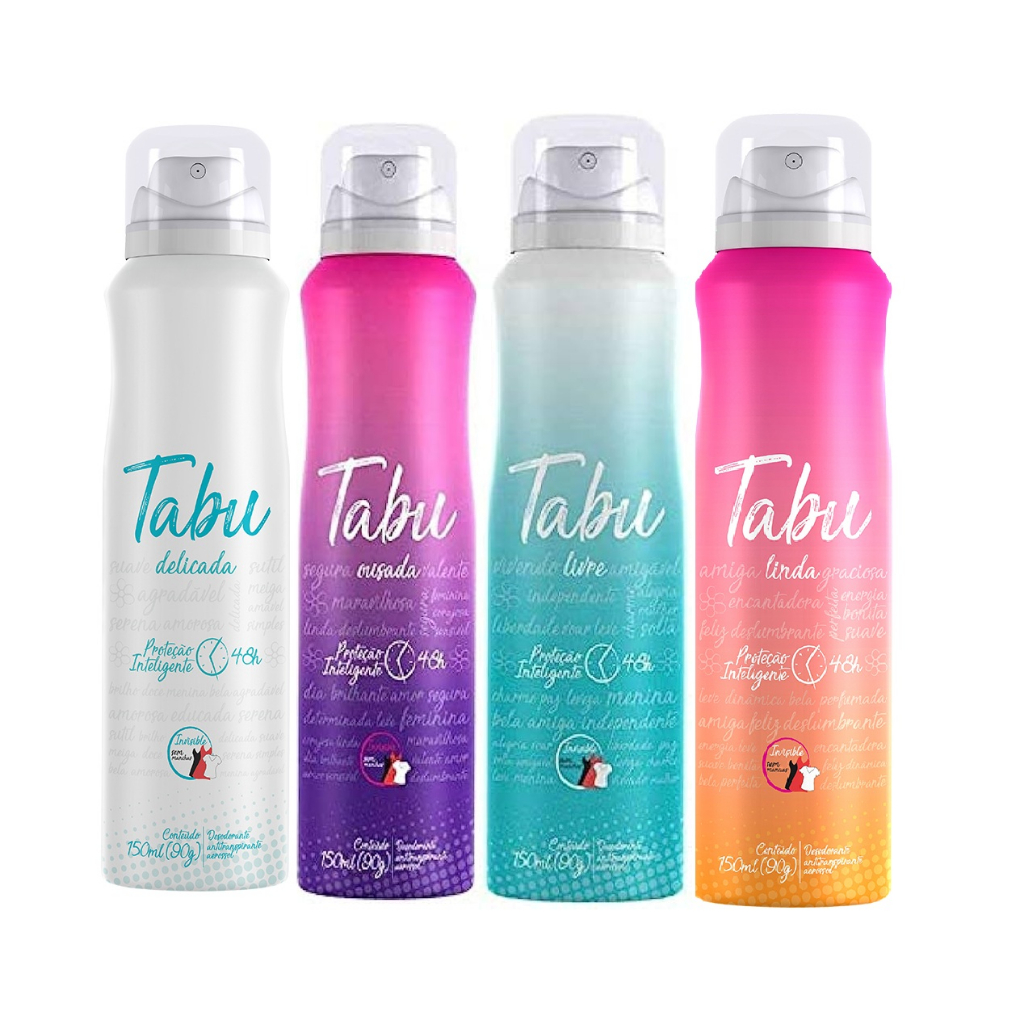 Desodorante Aerosol Tabu 150Ml - 1 Unidade ( Escolha ) | Shopee Brasil