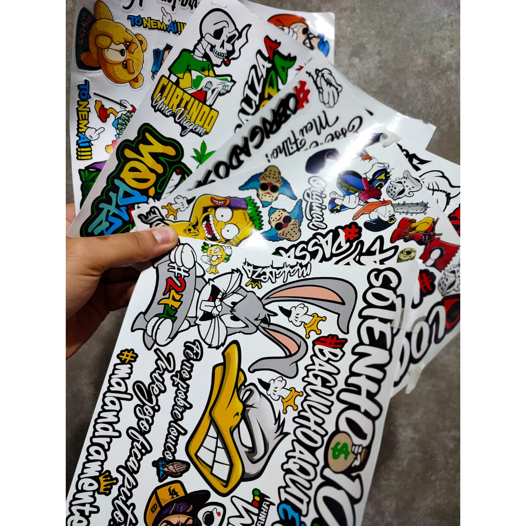 Cartela Adesivo Pernalonga coelho 59d Moto Carro Bike Motorizada Grau 244 Impreshow - Escorrega ...