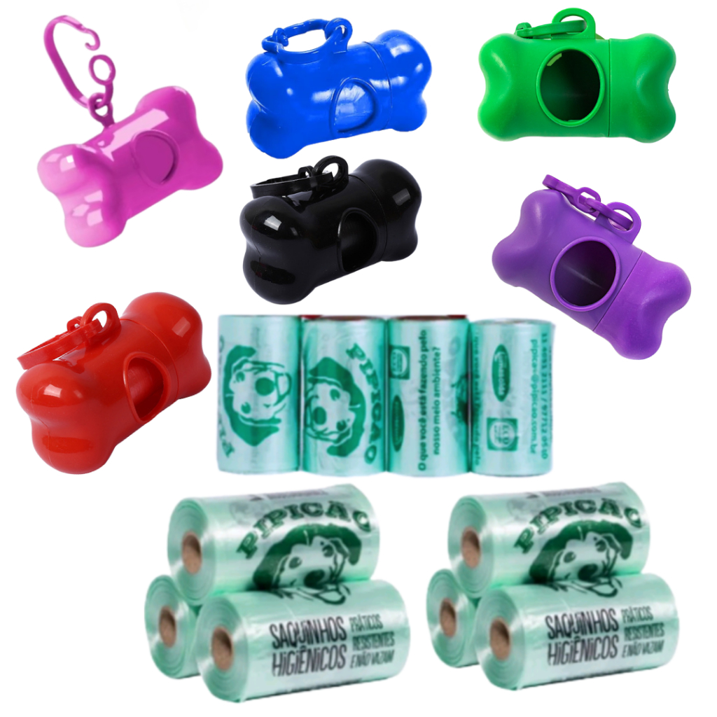Kit 10 Refil Cata Caca Pet Cão, Gatos Saquinhos Biodegradáveis 150 ...