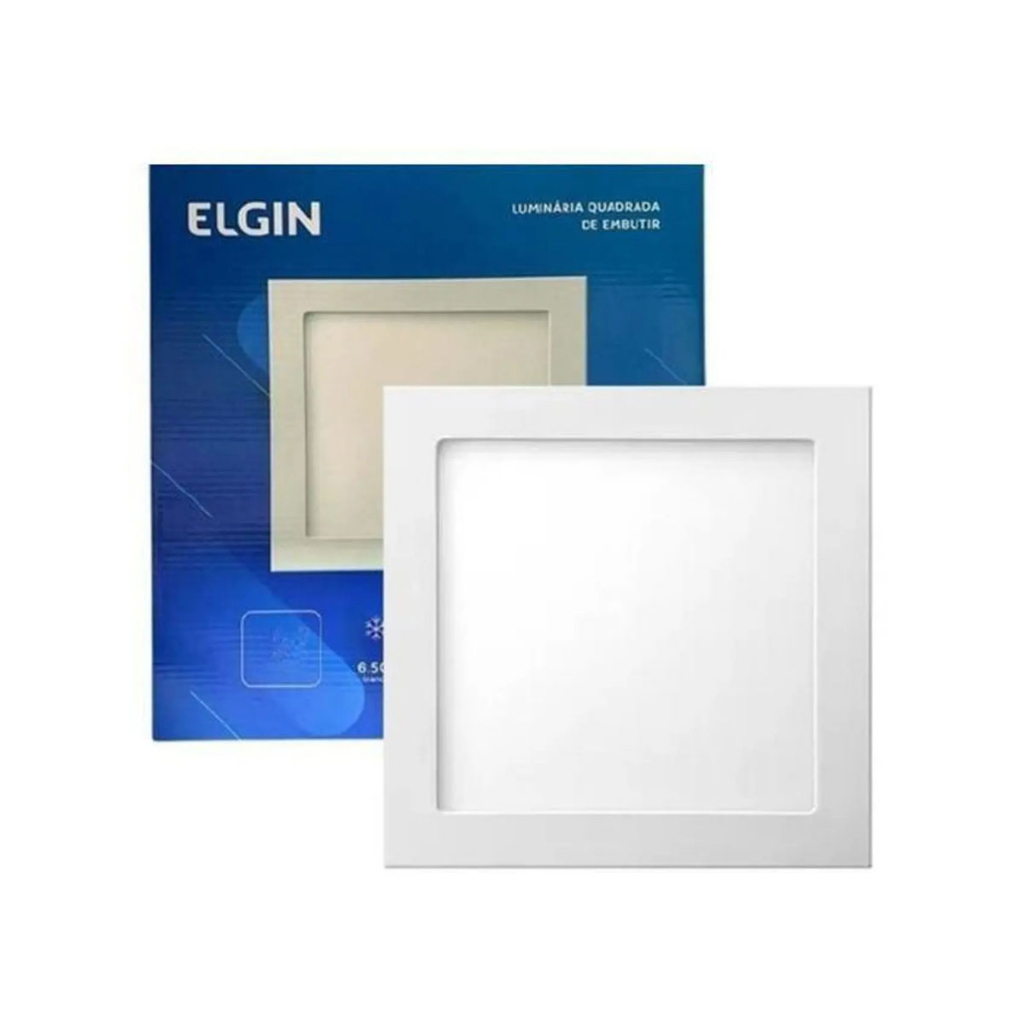 Painel Luminaria Plafon 18w Quadrado Embutir 6500k Luz Branca (branco Frio) ELGIN | Shopee Brasil