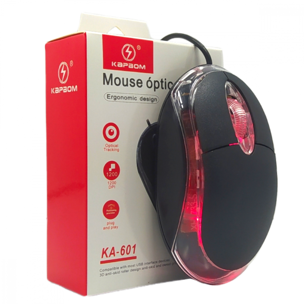 Mouse Óptico Preto Entrada Usb Com Fio Notebook Pc Ka-601 | Shopee Brasil