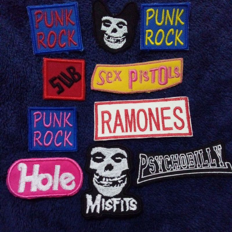 Patch Bordado Termocolante Punk rock Psychobilly Ramones Hole Clash ...