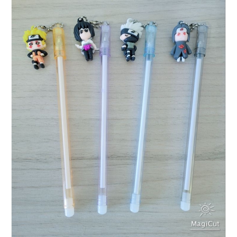 Caneta Ponta Fina Preta Naruto, UN/KITs C/4 Com Chaveiro, Escolha a Sua ...