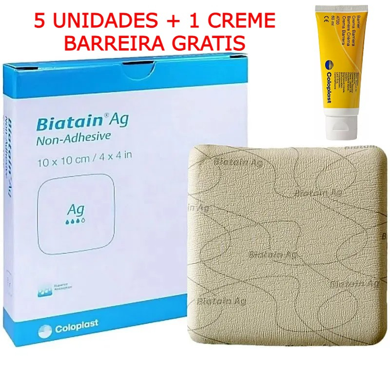 Biatain Ag Curativo D Espuma prata 15x15 - kit c/5 unidades | Shopee Brasil