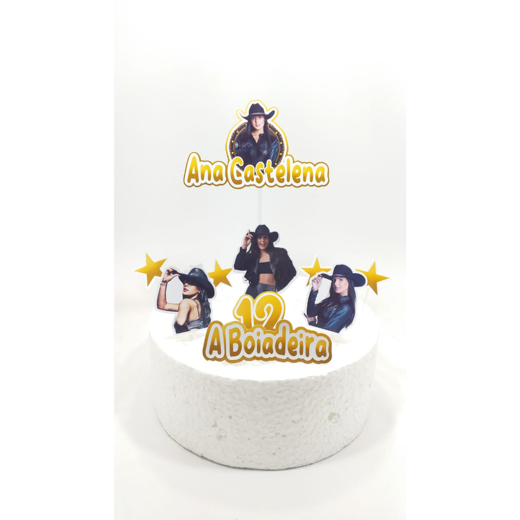Topo de Bolo / Topper Personalizado - Ana Castela | Shopee Brasil