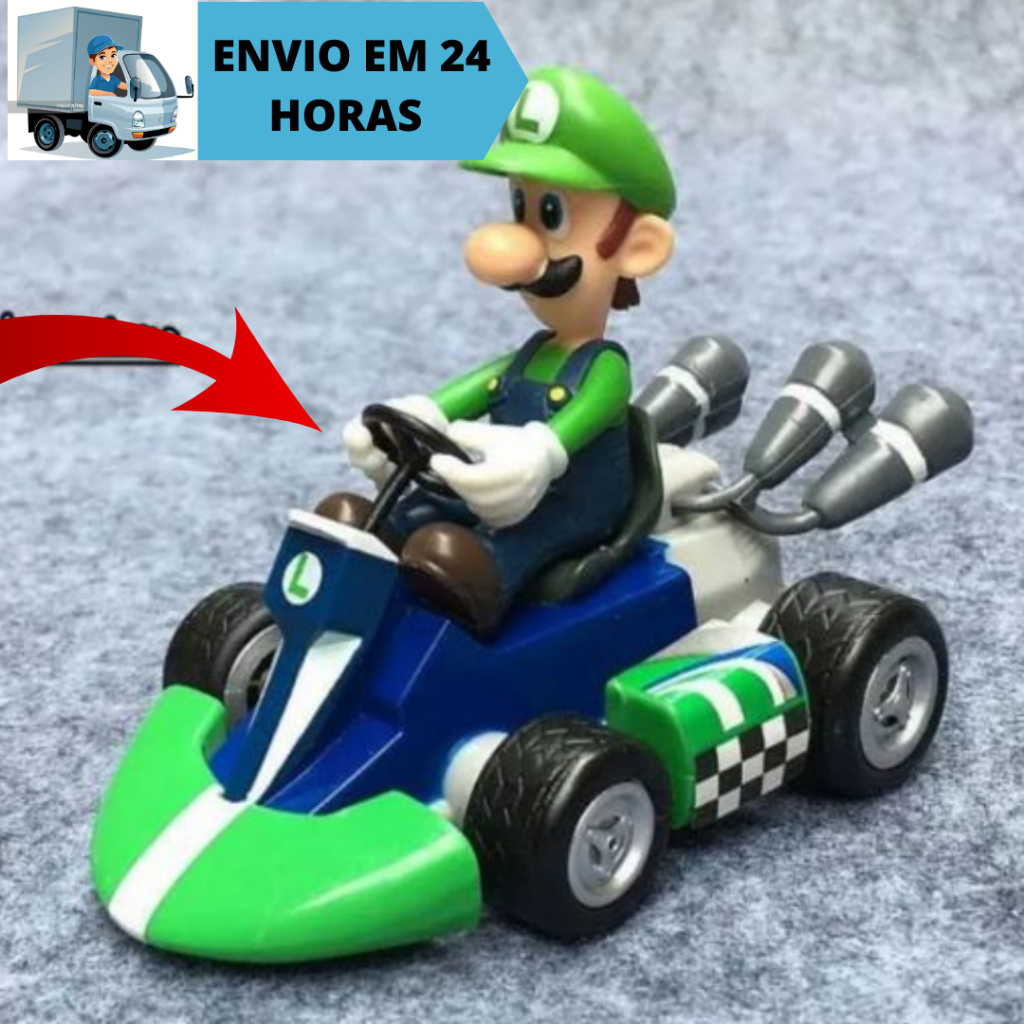 Carro Luigi Kart Puxar Para Trás Do Carro De Corrida Motorista Super Luigi Yoshi 15 Centímetros ...
