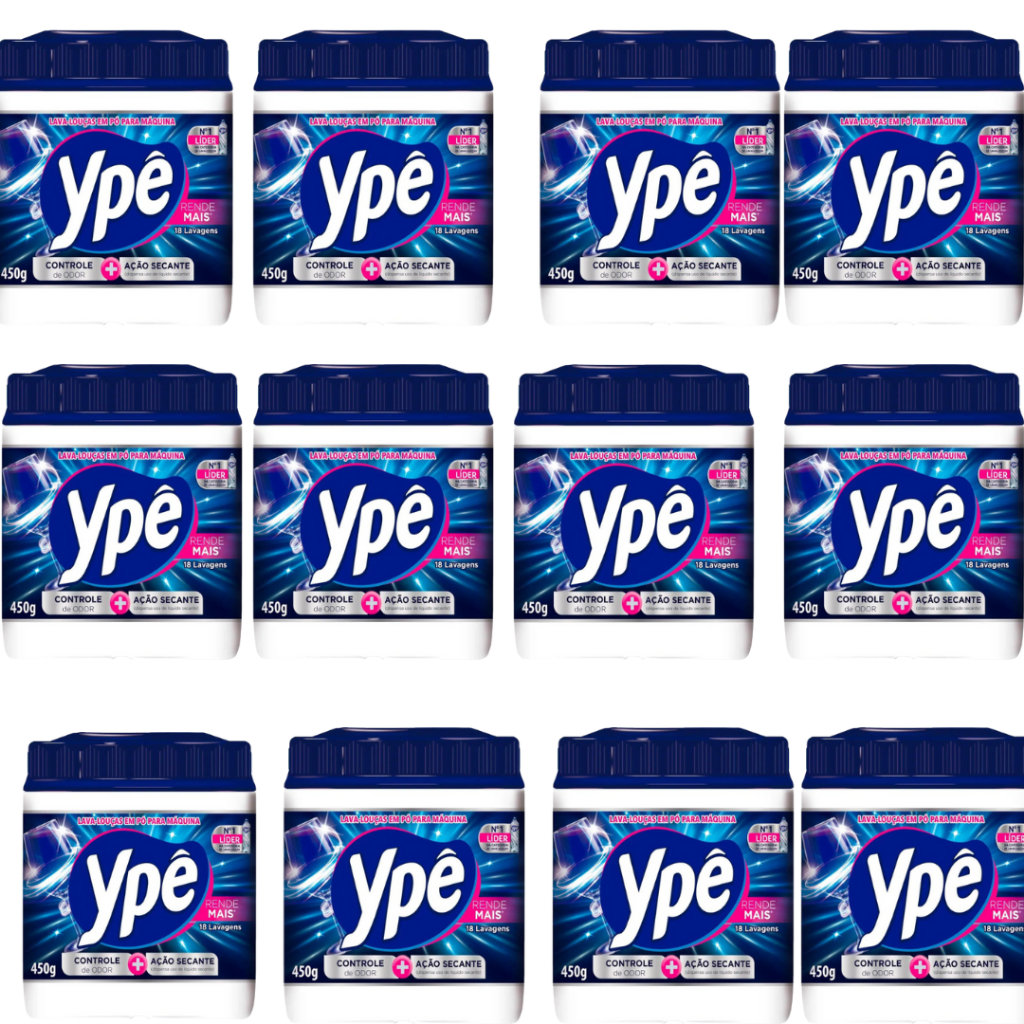 Kit 12 Detergente Maquina De Lava Louças Ypê Em Pó 450g Cada | Shopee ...