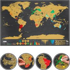 Mapa Raspadinha Viagens Mundo Educativo Luxuoso Scratch Map | Shopee Brasil