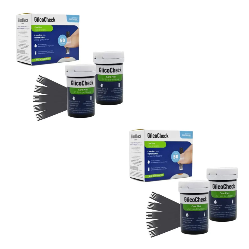 2 Caixas com 50 Tiras de Glicemia para Medir Glicose Glicochek Care ...