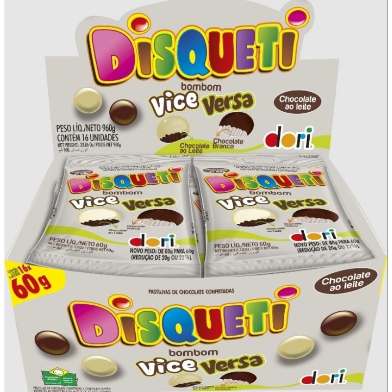 Display Disqueti Vice Versa Ao Leite Dori 16x60g | Shopee Brasil