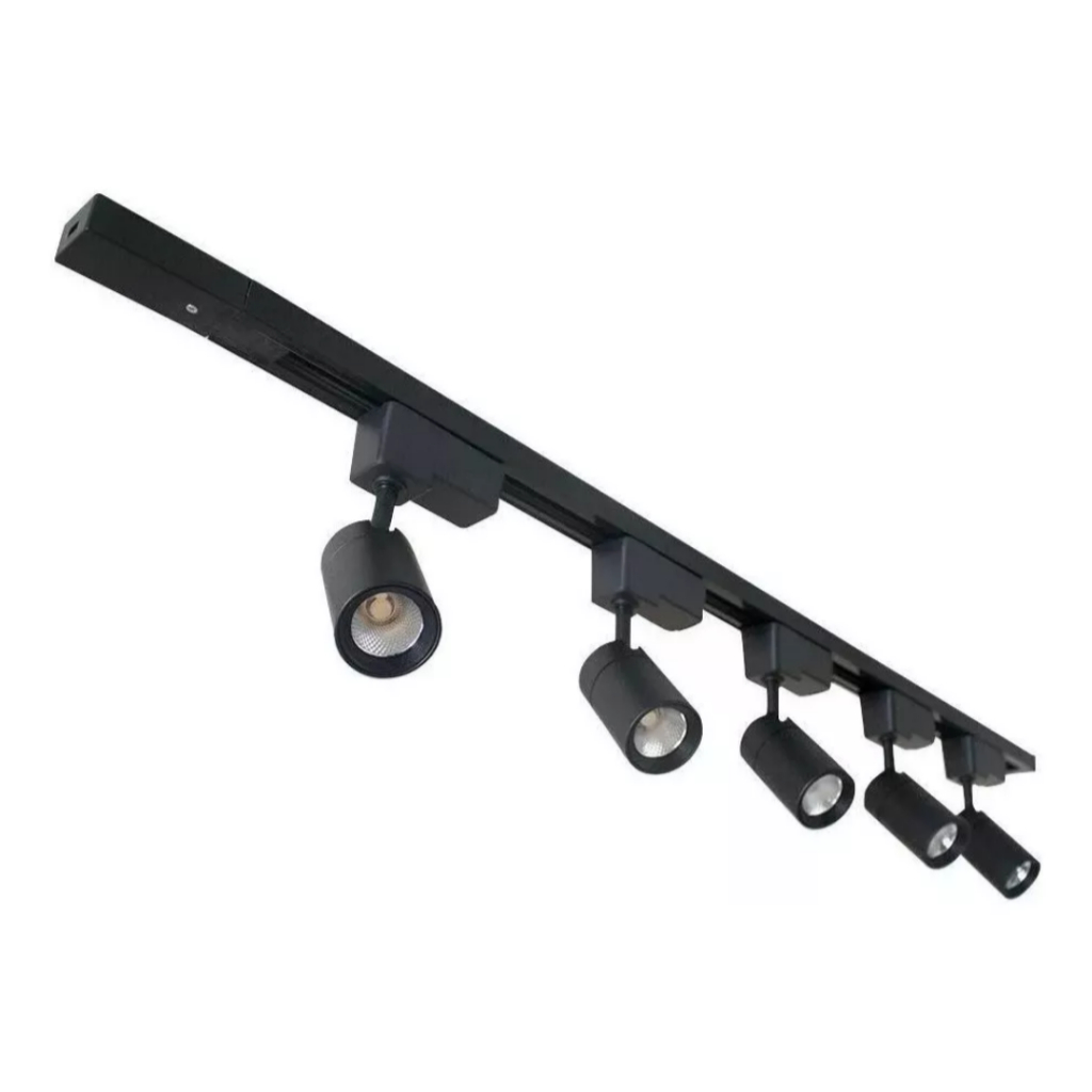 Kit Trilho Eletrificado 1m+5 Spots Led 7w 10w Bivolt Luminária ...