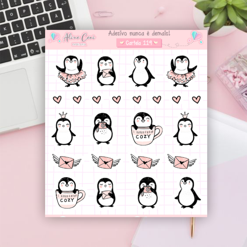 Cartela de Adesivo n 119 - papelaria personalizada, adesivos fofos de ...