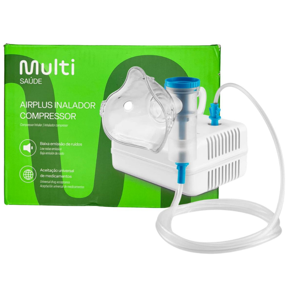 Inalador Nebulizador Compressor Air Plus Ac Multilaser Branco E Azul ...