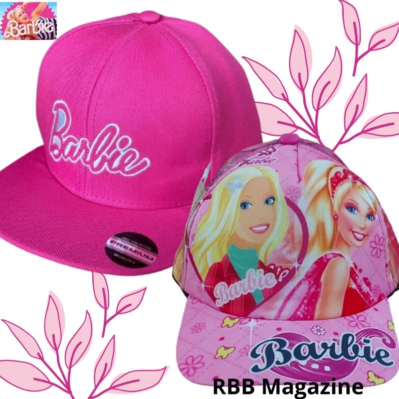 Boné Barbie infantil bordado e estampado aba reta e curva de 2 a 9 anos ...