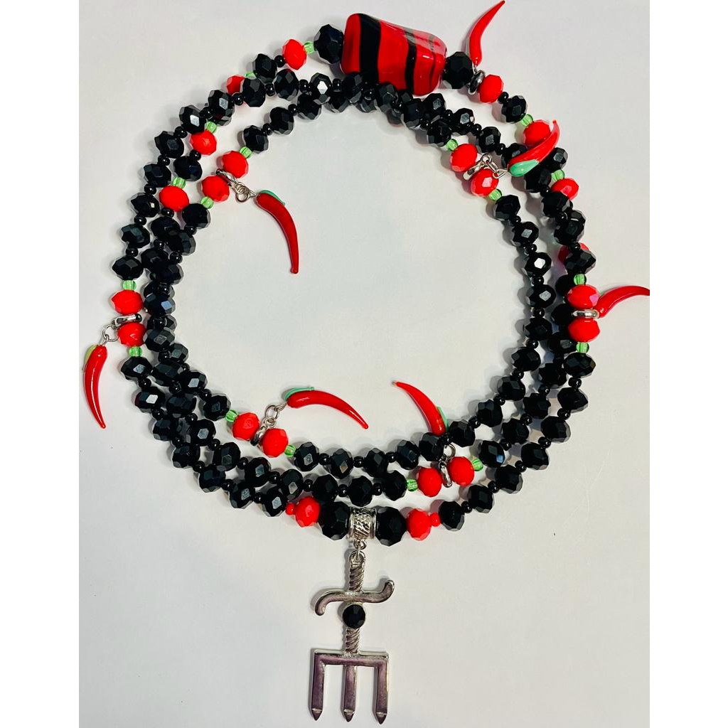 Guia de Exú Pimenta Fio de proteção Umbanda/Candomblé Colar | Shopee Brasil