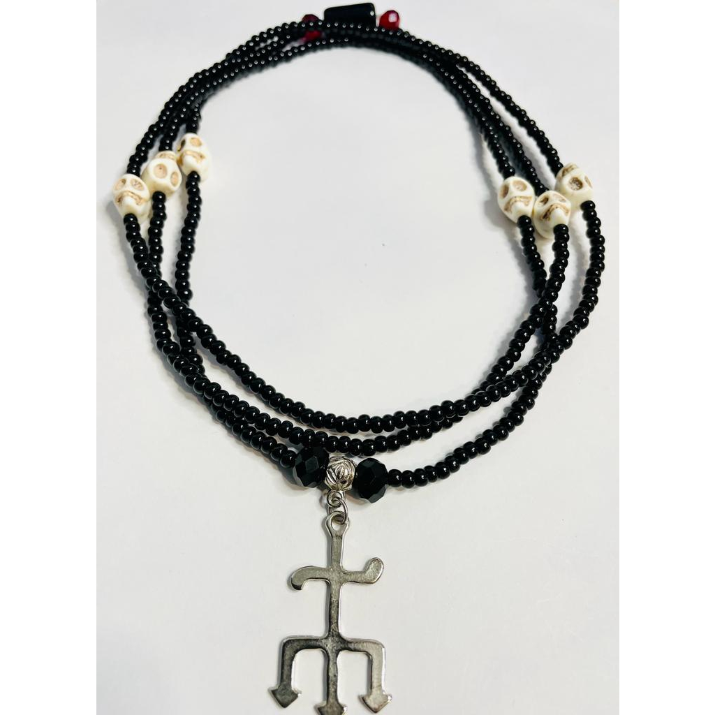 Guia de Exú Caveira Fio de proteção Umbanda/Candomblé Colar | Shopee Brasil