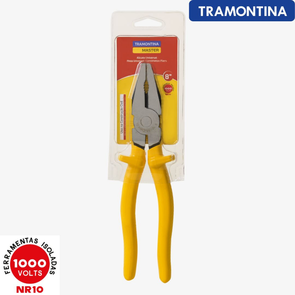 Alicate Universal Profissional Ferramentas Eletricista Utilidades "8" Isolado 1000v Tramontina ...
