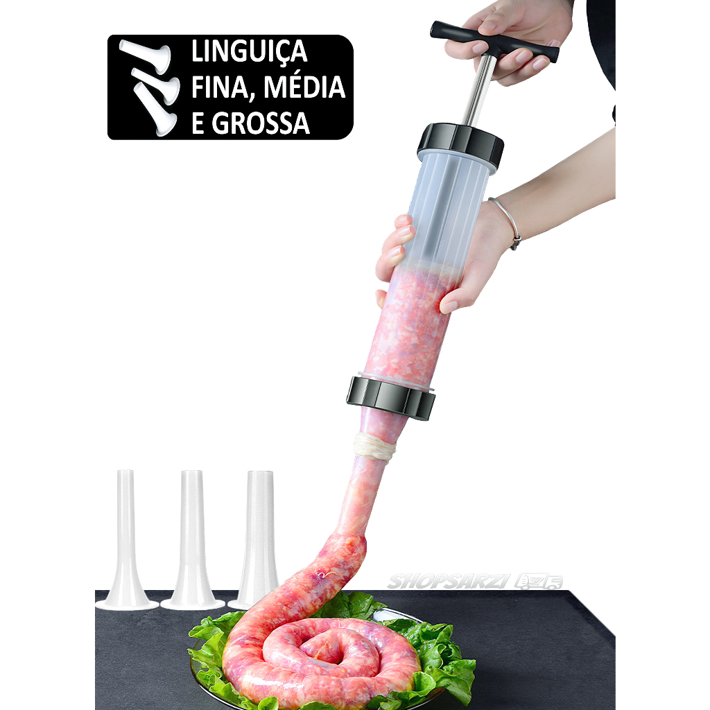 Ensacadeira para encher Linguiça Salame cafta embutidos 3 Funis ...