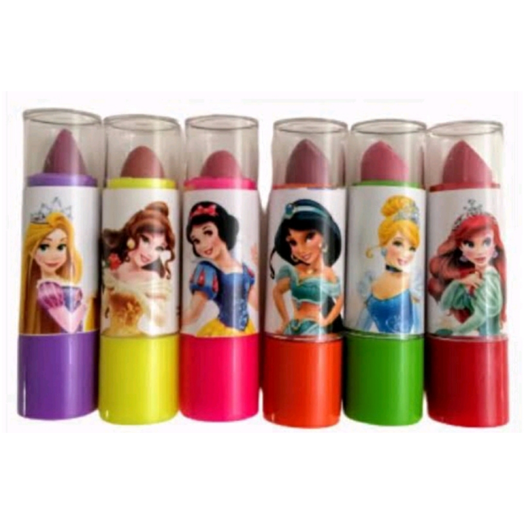 Kit 06 Batom Infantil Para Criança Menina Princesas | Shopee Brasil