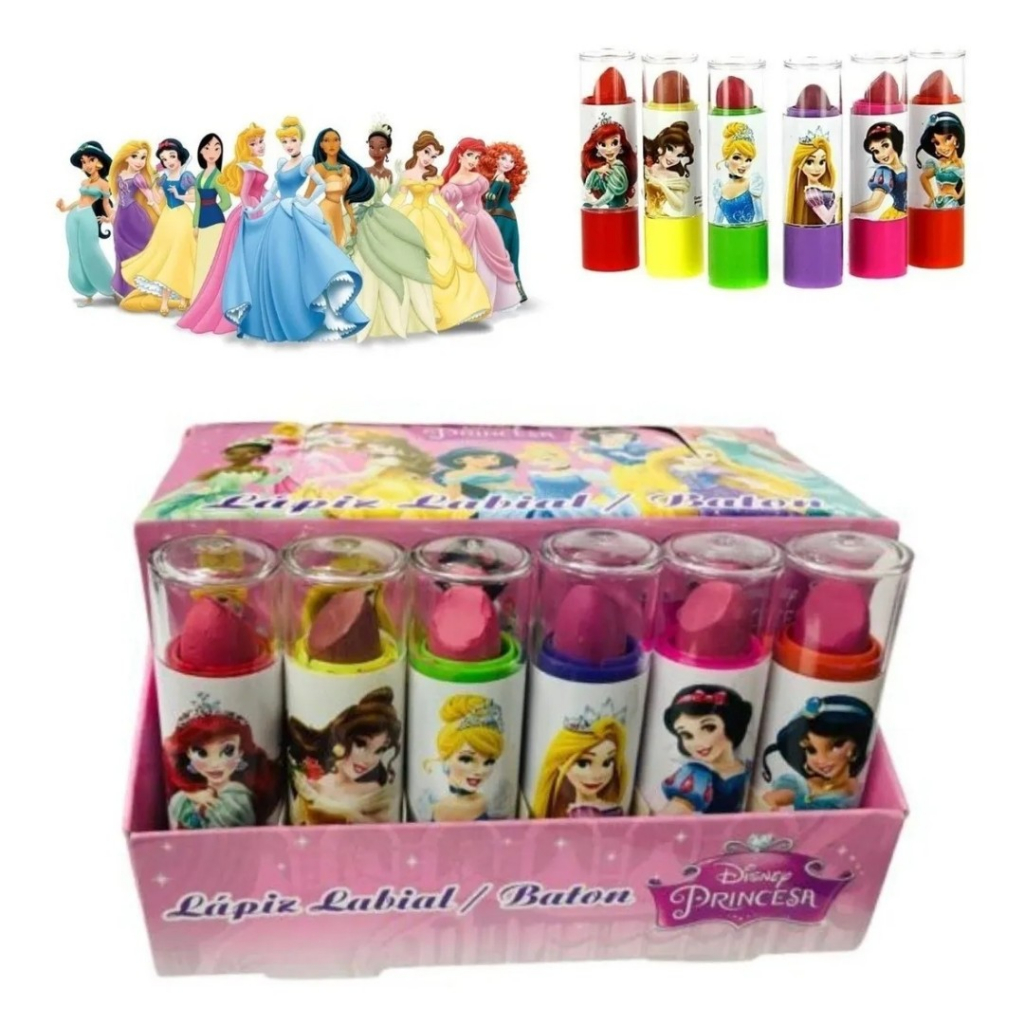 Kit 12 Batom Infantil Para Criança Menina Princesa Revenda | Shopee Brasil