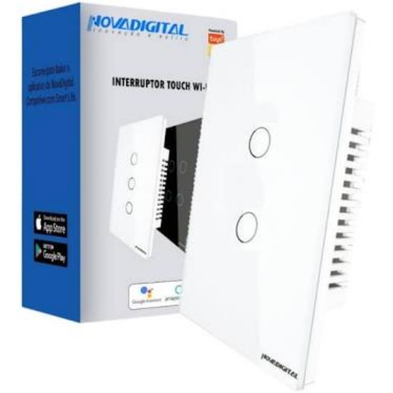 Interruptor Inteligente Touch Wi-Fi Nova Digital 2 Botões | Shopee Brasil