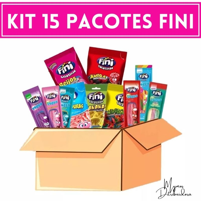 Kit 15 Pacotes Bala Fini Sortido, kit guloseimas, kit festa, fini tubes ... Kit 15 Pacotes Bala Fini Sortido, kit guloseimas, kit festa, fini tubes ...