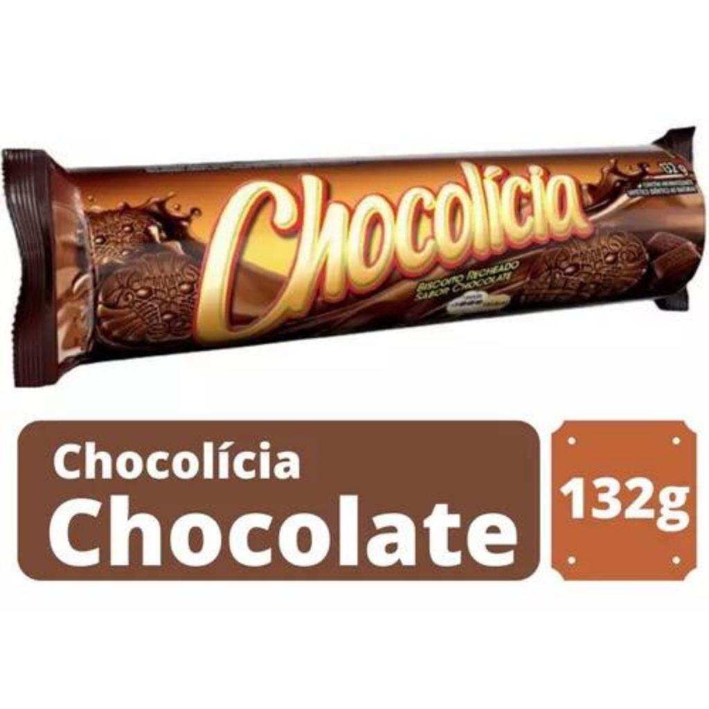 Bolacha Chocolícia Biscoito Recheada De Chocolate 132g A Melhor Sem ...