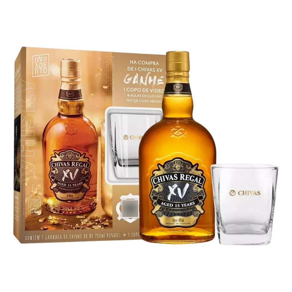 Whisky Chivas Regal 15 Anos Xv 750ml 40% + Copo C/nf E Ipi | Shopee Brasil