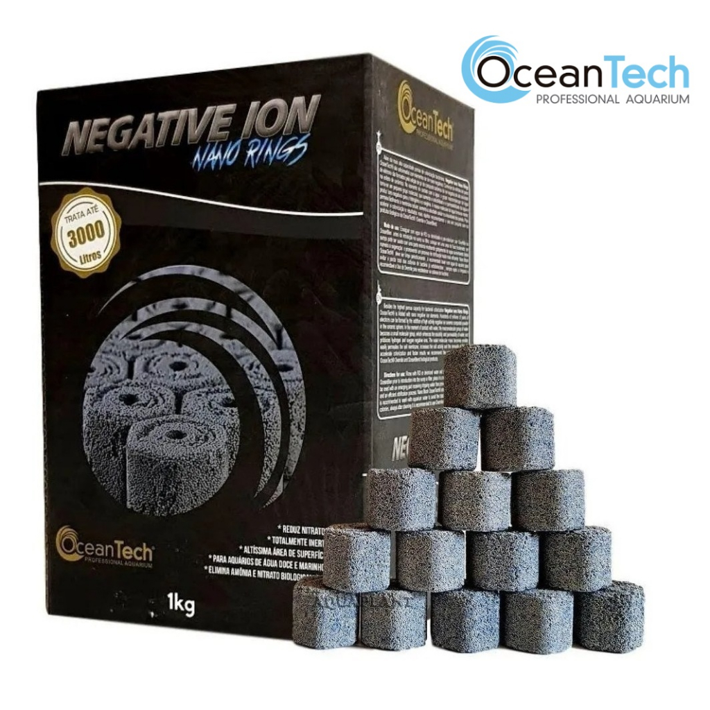 Nano Rings Negative Ion Midia Biologica OceanTech Trata até 3000l 1kg ...